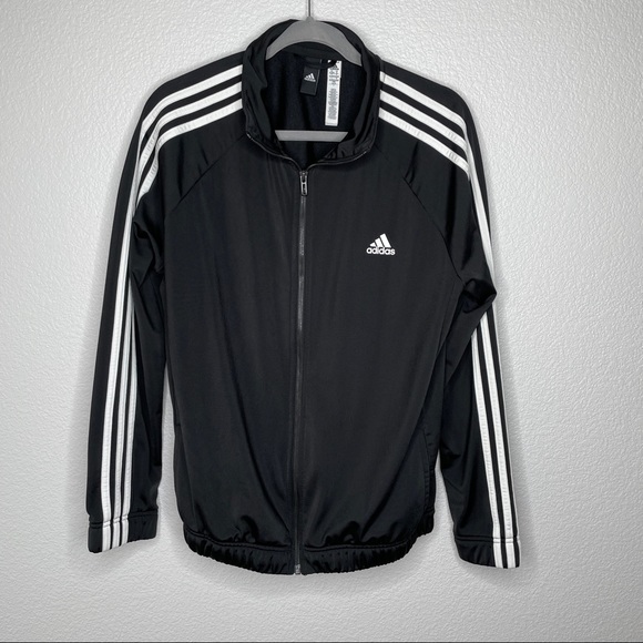 adidas | Jackets & Coats | Adidas Black White Classic Zipup Track ...